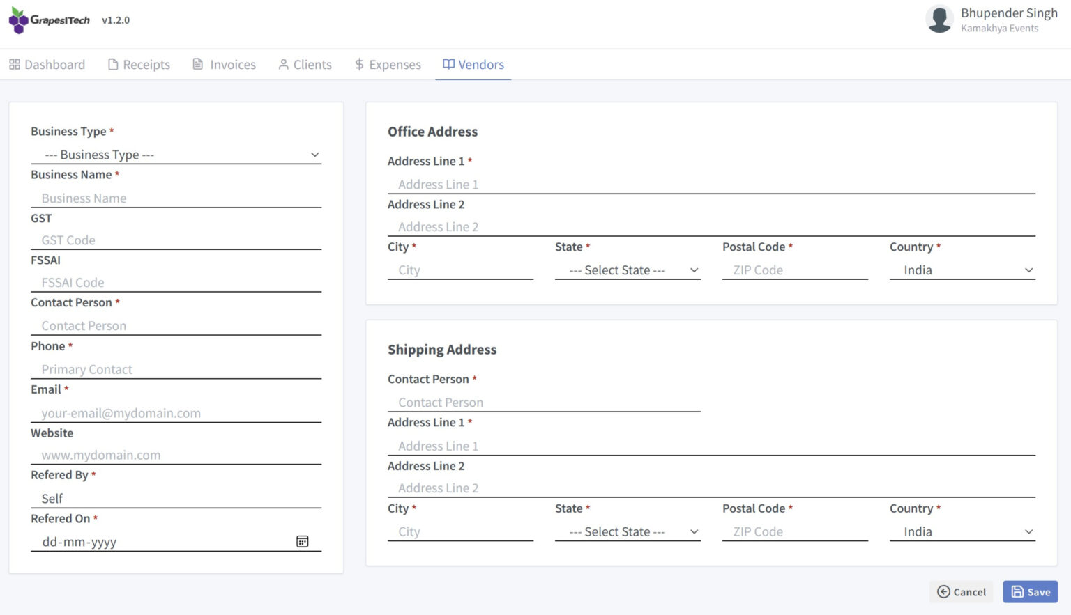 Vendor Management Suite – GrapesITech